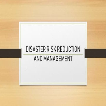 Community Based Disaster Risk Management (CBDRM) | PPT
