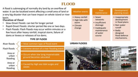 types of flood & flood mitigation/management techniques - damages | PPTX | Geography | Science