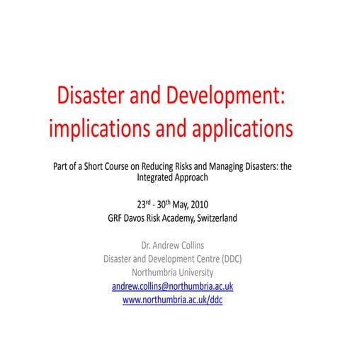 Disaster and development training at grf | PPTX