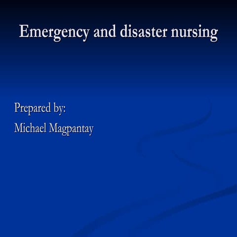 Emergency Care in Nursing | PPTX