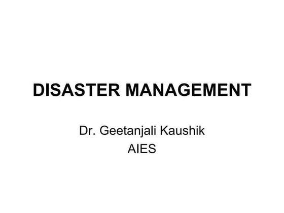 Disaster management | PPTX