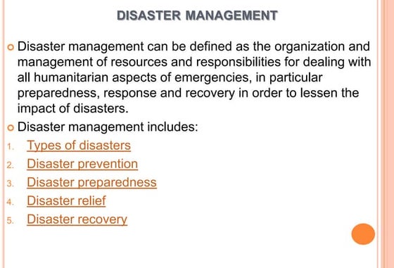 Disaster management cycle | PPT