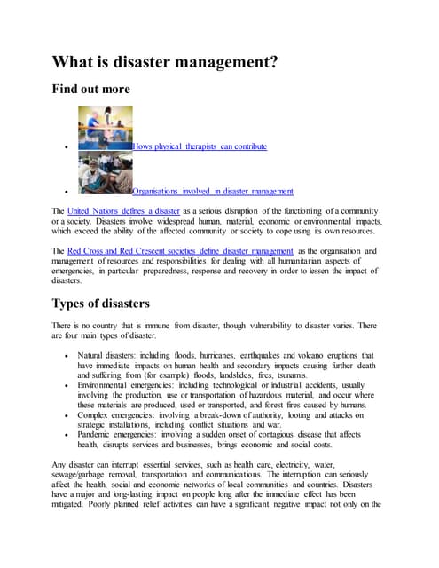 Introduction to disaster management | PPTX | Science