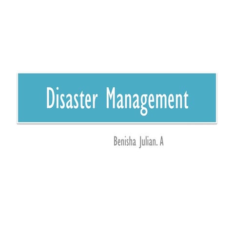 Disaster management | PDF