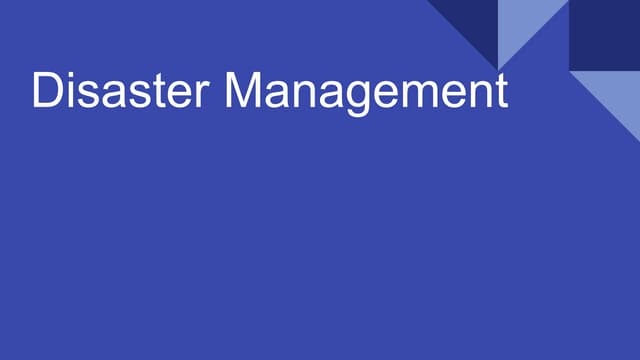 Disasters (man made and natural disasters) | PPTX