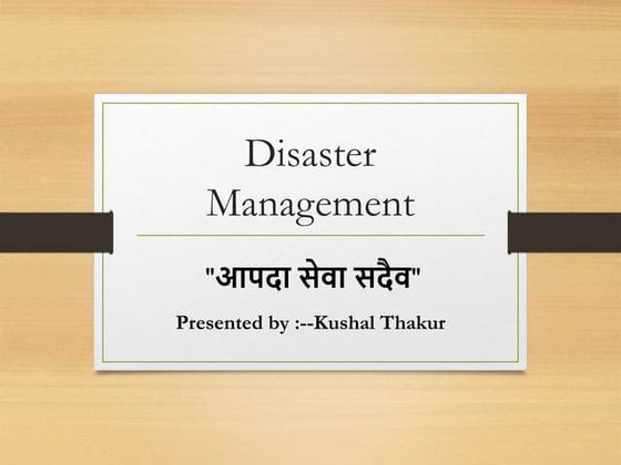 disaster management.pptx/ paramedica courses | PPTX