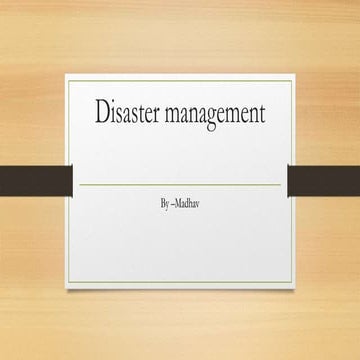 Disaster management for class 10 students | PPTX