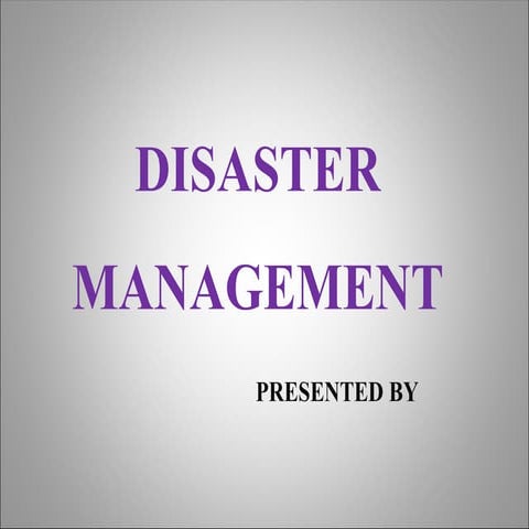 DISASTER management roles and responsibilities | PPT