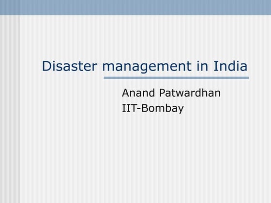 Stakeholders in disaster management | PDF