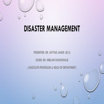 DISASTER MANAGEMENT and its precautions, steps also | PPTX