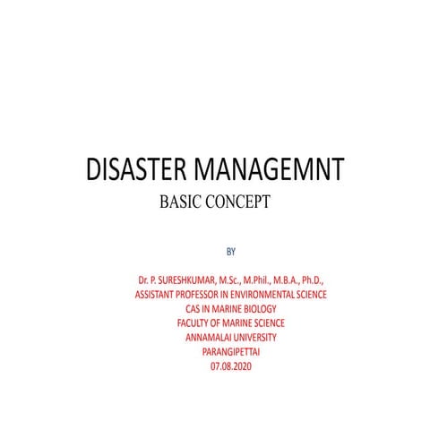 Disaster management basic concept 2020 | PPT