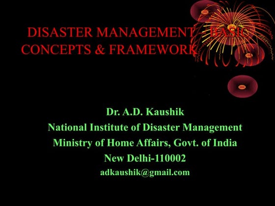 Concept of disaster, hazard, vulnerability, exposure, capacity | PPT
