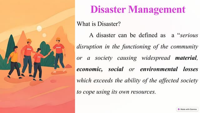 Disaster Mangement For Class IX, CBSE Based | PPTX