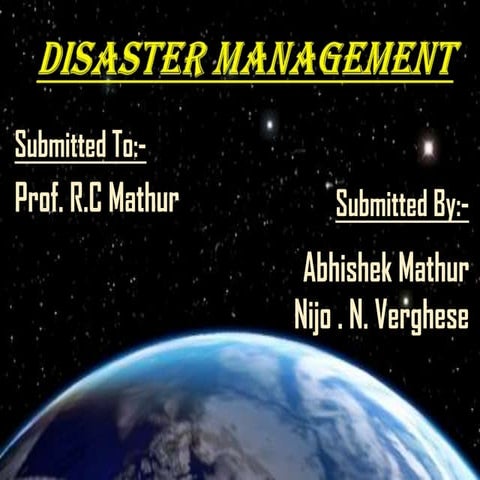 Disaster Management1 | PPTX | Geology | Science