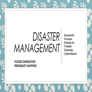 DISASTER MANAGEMENt ppt for presentation | PPTX