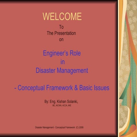 Disaster Management Conceptual Framework Basic Issues | PPT