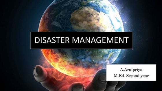 Introduction to disaster management | PPTX | Science