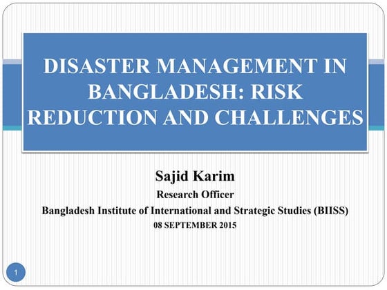 Community Based Disaster Risk Management (CBDRM) | PPT