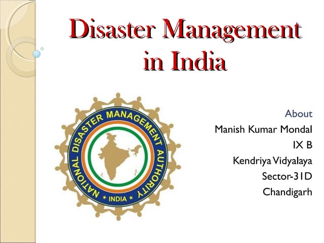 Disaster management and india | PPTX