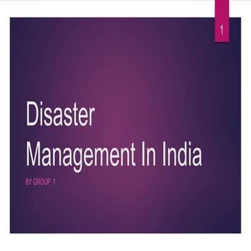 Disaster management in india | PPTX