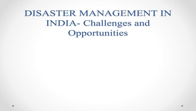 Disaster Management | PPT