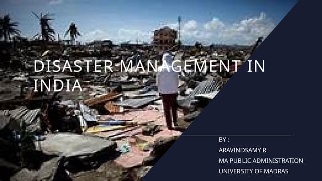 National Disaster Management Authority (India), abbreviated as NDMA, is an apex Body of ...
