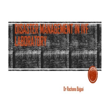 Disaster management in IVF final laboratory | PPTX