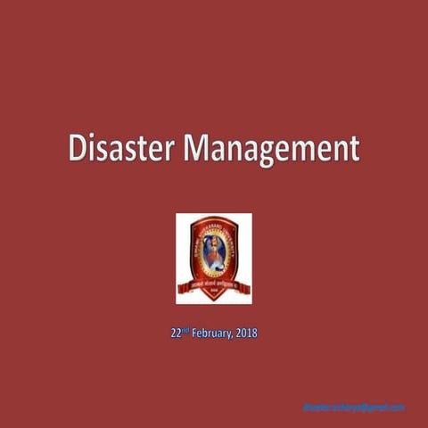 Disaster management | PDF