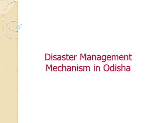OSDMA (Odisha State Disaster Management Authority) | PPTX | Disasters