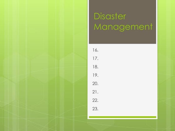 Disaster Mangement For Class IX, CBSE Based | PPT