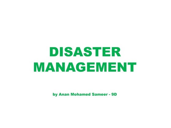 Introduction to disaster management | PPTX | Science