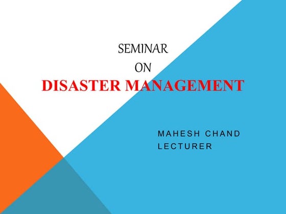 Disaster management ppt | PPT