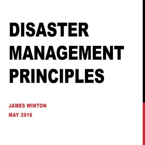 Disaster management principles | PPTX