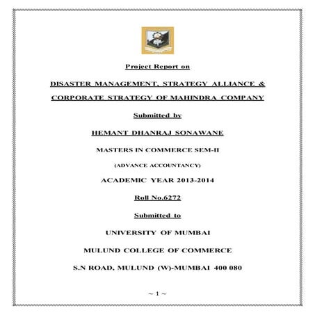 Disaster management project | PDF