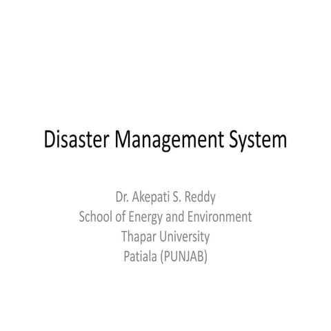 Disaster management system | PPTX