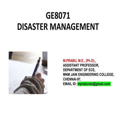 Post disaster mangement | PPT