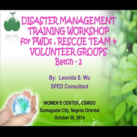 Disaster Management for PWDs & their Parents | PDF