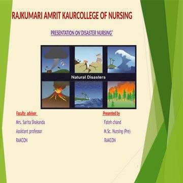 Disaster Nursing PRESENTATION, ADVANCED NURSING PRACTICE | PPTX