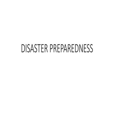 Disaster preparedness | PPTX