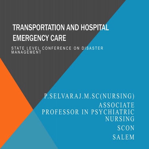 Internal Disaster Preparedness and Management in Hospitals | PPTX