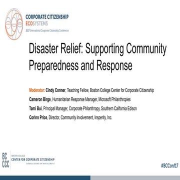 Disaster Relief: Supporting Community Preparedness and Response | PPT
