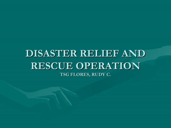 Disaster relief operations | PPT
