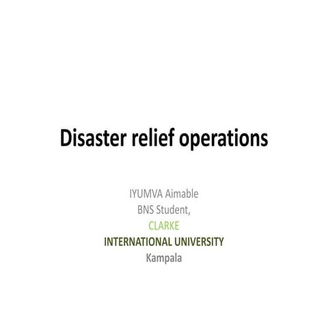 Disaster relief operations | PPTX