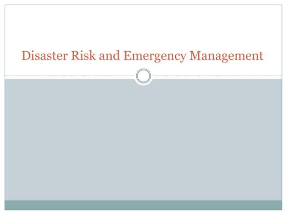 Introduction to disaster management | PPTX | Science