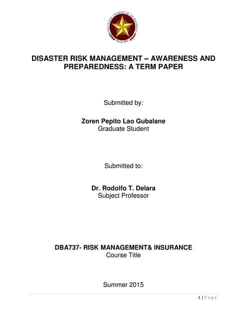 Mass Fatality Incidence and Disaster Victim Identification- A ...
