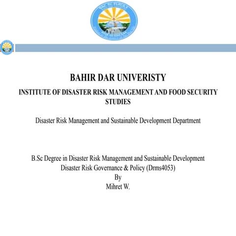 Disaster risk governance policy ppt.ppt