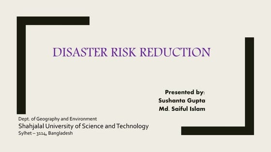 Disaster Risk Reduction | PPT