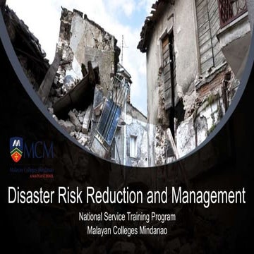Disaster risk reduction and management | PPTX