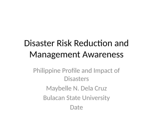 Markii 1_Philippine Disaster Risk Reduction and Management System | PPTX