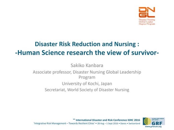 Environment and Disaster Risk Reduction: Moving from Theory to Practice ...